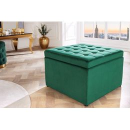 Riess Ambiente riess-ambiente Sitzhocker MODERN BAROCK 60cm smaragdgrün (Einzelartikel