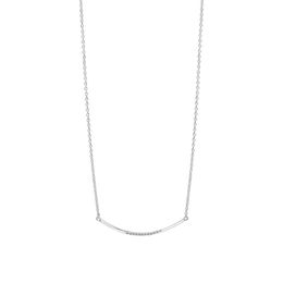 Zeeme Silber Halskette 925/- Sterling Silber Zirkonia weiß 42+3cm Glänzend