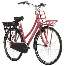 HOLLANDIA E-Citybike Damen Carry on 28'' E-Bike rot 250 Watt Li-Ion 36V/13 Ah 3 Gänge