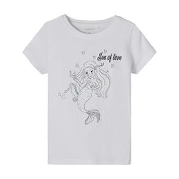 name it - T-Shirt NMFZISANNE mit Farbeffekt in bright white, Gr.104