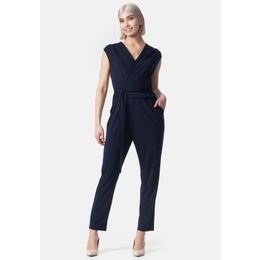 PM SELECTED Damen Overall Business Jumpsuit Wickeloptik mit Bindegürtel ohne Ärmel in Einheitsgröße PM36