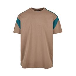 Urban Classics Shirt male size XL Light brown / Petrol