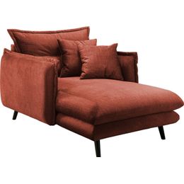Inosign Loveseat Lazio, moderner Sessel mit einer bequemen Polsterung, 2 Stk. Zierkissen, rot