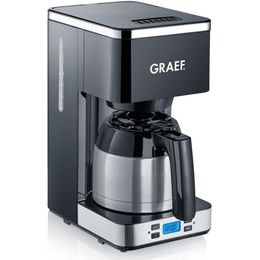 Graef Filterkaffeemaschine FK 512, 1l Kaffeekanne, Korbfilter 1x4, mit Timer und Thermokanne, schwarz