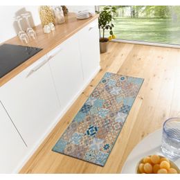Läufer Mosaik, Hanse Home, rechteckig, Höhe: 6 mm, Fliesen Muster, pflegeleicht, Mosaik, Anti-Slip, Teppich Küche, Flur, blau|bunt