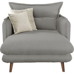 Inosign Loveseat Lazio, moderner Sessel mit einer bequemen Polsterung, 2 Stk. Zierkissen, blau|grau