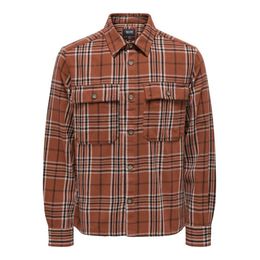 Only & Sons ONLY & SONS Flanellhemd ONSSCOTT LS CHECK FLANNEL OVERSHIRT 5629, orange