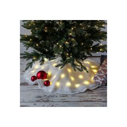 MARELIDA Weihnachtsbaumdecke LED Weihnachtsbaumteppich Plüsch Baumrock Tannenbaumdecke D: 90cm