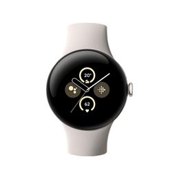 Google Pixel Watch 2 (WiFi) Smartwatch Aluminium Fluorelastomer, 130–175 mm, 165–210 Polished Silver/ Porcelain