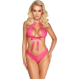 Kissable BH plus Slip aus pinkfarbener Spitze