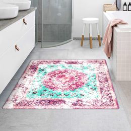 Teppich Klassisches Persermuster Pink Gelb Vintage