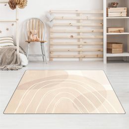 Teppich Große Kreisformen im Regenbogen - beige
