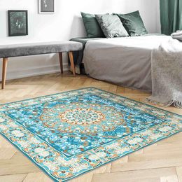 Teppich Skandinavisches Muster Blau Creme