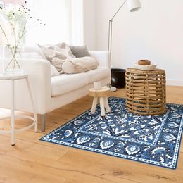 Teppich Orientalisches Persermuster Tiefblau