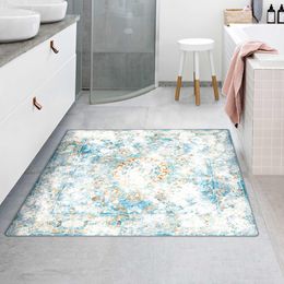 Teppich Skandinavisches Muster Blau Creme Vintage