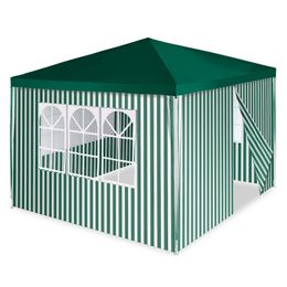 Vcm Pavillon Ma&szlig;e ca. 3x3 m wasserabweisende 110g / m&sup2; PE Plane Partyzelt Gartenzelt mit 4 Seitenteile Gr&uuml;n