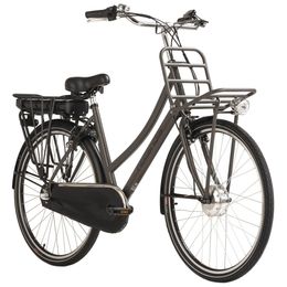HOLLANDIA E-Citybike Damen Carry on 28'' E-Bike grau 250 Watt Li-Ion 36V/13 Ah 3 Gänge