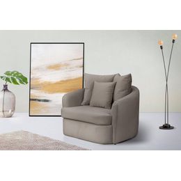 Guido Maria Kretschmer Home & Living Guido Maria Kretschmer Home&Living Loveseat ANNE, mit weichen Formen, Wendekissen, wahlweise mit oder ohne Hocker, braun