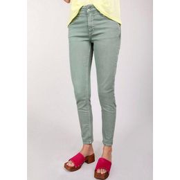 Blue Fire Skinny-fit-Jeans CHLOE mit Reißverschluß-Detail an der Eingrifftasche, grün