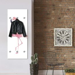Garderobenleiste queence "Flamingo" Garderobenhalter Gr. B/H/T: 50 cm x 120 cm x 3 cm, rosa Haken