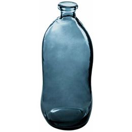 Vase aus recyceltem Glas, Höhe 73 cm, Grau Atmosphera