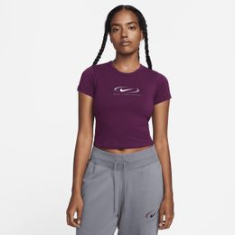 Nike Sportswear Kurzes Damen-T-Shirt mit Grafik - Rot