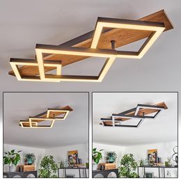 hofstein Cascada Deckenleuchte Braun, Holzoptik, Schwarz, 1-flammig