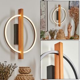 hofstein Carcano Wandleuchte LED Naturfarben, Schwarz, 1-flammig