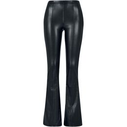 Urban Classics Ladies Synthetic Leather Flared Pants Kunstlederhose schwarz in L