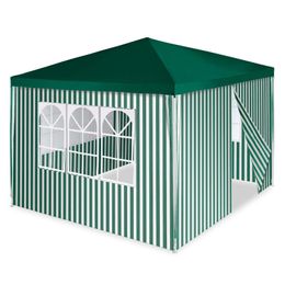 Vcm Pavillon Partyzelt 3x3m grün weiß wasserdicht 4 Seitenteile Gartenzelt Eventzelt