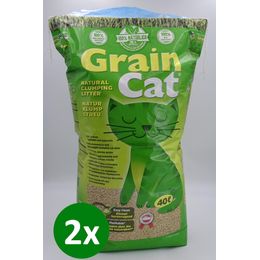 Grain Cat Öko- Katzenstreu Natur-Klumpstreu 2 x 40 Liter (80 Liter) Katzenstreu klumpend