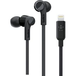 Belkin Rockstar In-Ear Kopfhörer mit Lightning Connector In-Ear-Kopfhörer (Geräuschisolierung), schwarz