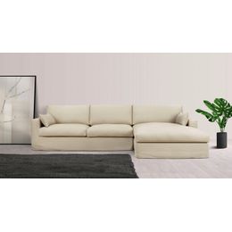 LeGer Home by Lena Gercke Ecksofa Sölve L-Form, mit optischer Husse, weicher Sitzkomfort, beige