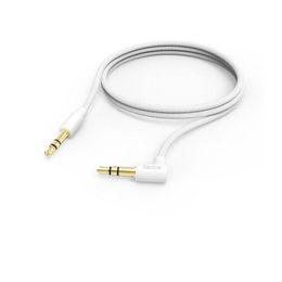 Hama Aux Kabel, 3,5 mm Klinke, 90° Winkelstecker, 1,0 m, Weiß Audio-Kabel, 3,5-mm-Klinke, (100 cm), weiß