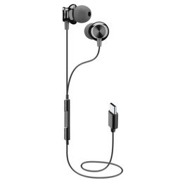 cellularline USB-C In Ear Kopfhörer mit Mikrofon In-Ear-Kopfhörer, schwarz