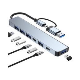 HYTIREBY USB C Hub 3.0, 7 in 2 Multiport Typ C Hub Adapter mit 1 USB 3.0 USB-Adapter