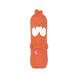 Flamingo Tierquietschie Hundespielzeug Latex Tipsy Wurst braun