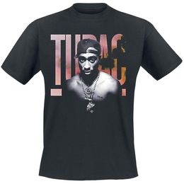 Tupac Shakur Pink Logo T-Shirt schwarz in L