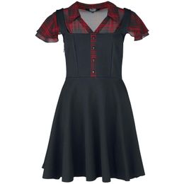 Rock Rebel by EMP Layer-Look Kleid mit karierter Bluse Kurzes Kleid rot schwarz in L