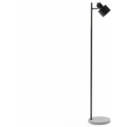 Beliani Stehlampe Schwarz Metall 149 cm Betonfuß verstellbarer Schirm Scheinwerfer-Look Kabel mit Schalter Industrie Design - Grau