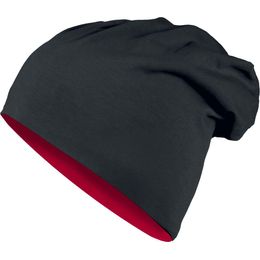 Urban Classics Reversible Jersey Beanie Mütze schwarz rot