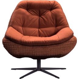 exxpo - sofa fashion Drehsessel, Drehsessel bequem gepolstert mit elegantem Metall-Sternfuss, orange