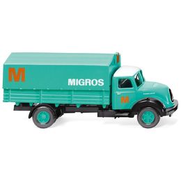 Wiking Modellauto Wiking H0 1/87 042602 Magirus Sirius Pritschen-Lkw "Migros"