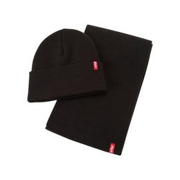 Levi's Levi's® Strickmütze HOLIDAY GIFT S (2-St) und Schal im Set, schwarz