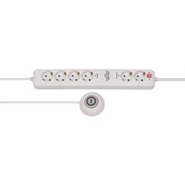 Fa.Brennenstuhl Brennenstuhl Eco-Line Comfort Switch Plus Steckdosenleiste 6-fach (Kabellänge 1,5 m), 2 permanente und 4 schaltbare Steckdosen, beleuchteter Fußschalter, weiß