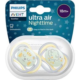 Philips Avent Schnuller ultra air SCF376/01, Doppelpack, mit Transport- und Sterilisationsbox, ab dem 18. Monat, grün