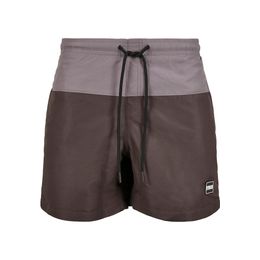 Urban Classics Badeshorts Herren Gr&ouml;&szlig;e XL dunkelbraun / grau / wei&szlig;