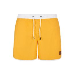 Urban Classics Badeshorts 'Retro' Herren Gr&ouml;&szlig;e XXXL goldgelb / wei&szlig;
