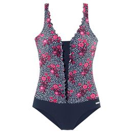 Lascana Badeanzug Damen Gr&ouml;&szlig;e XXL blau / pink / wei&szlig;