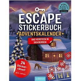 Ars Edition Escape-Stickerbuch - Adventskalender - Das Versteck in den Bergen - Philip Kiefer, Kartoniert (TB)